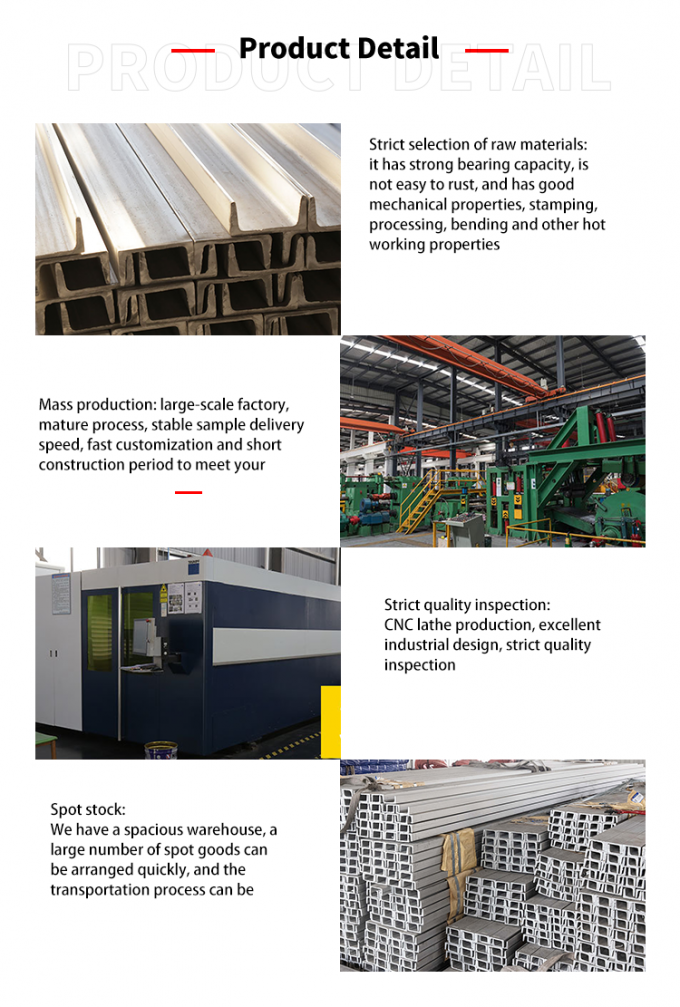 ASTM A276 201 202 304 316 Rolled Cold Formed C Channel/U Channel Steel ...